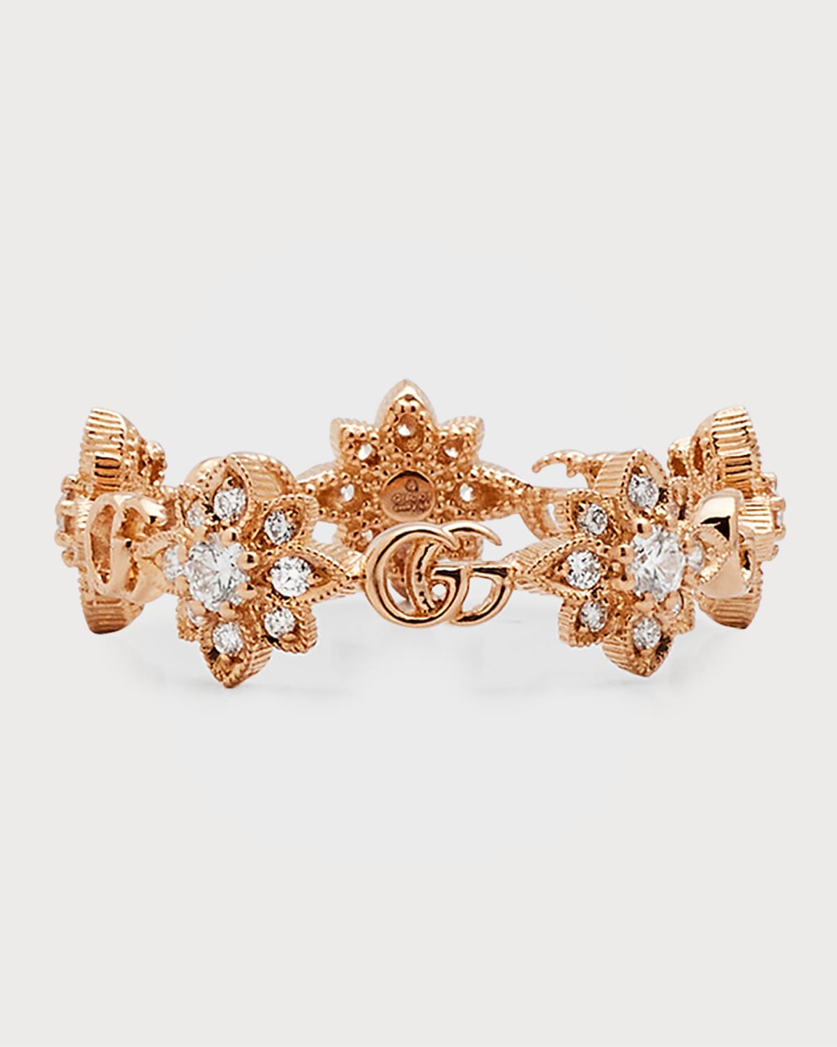 Gucci 18k Gold Diamond Flora GG Earrings | Neiman Marcus