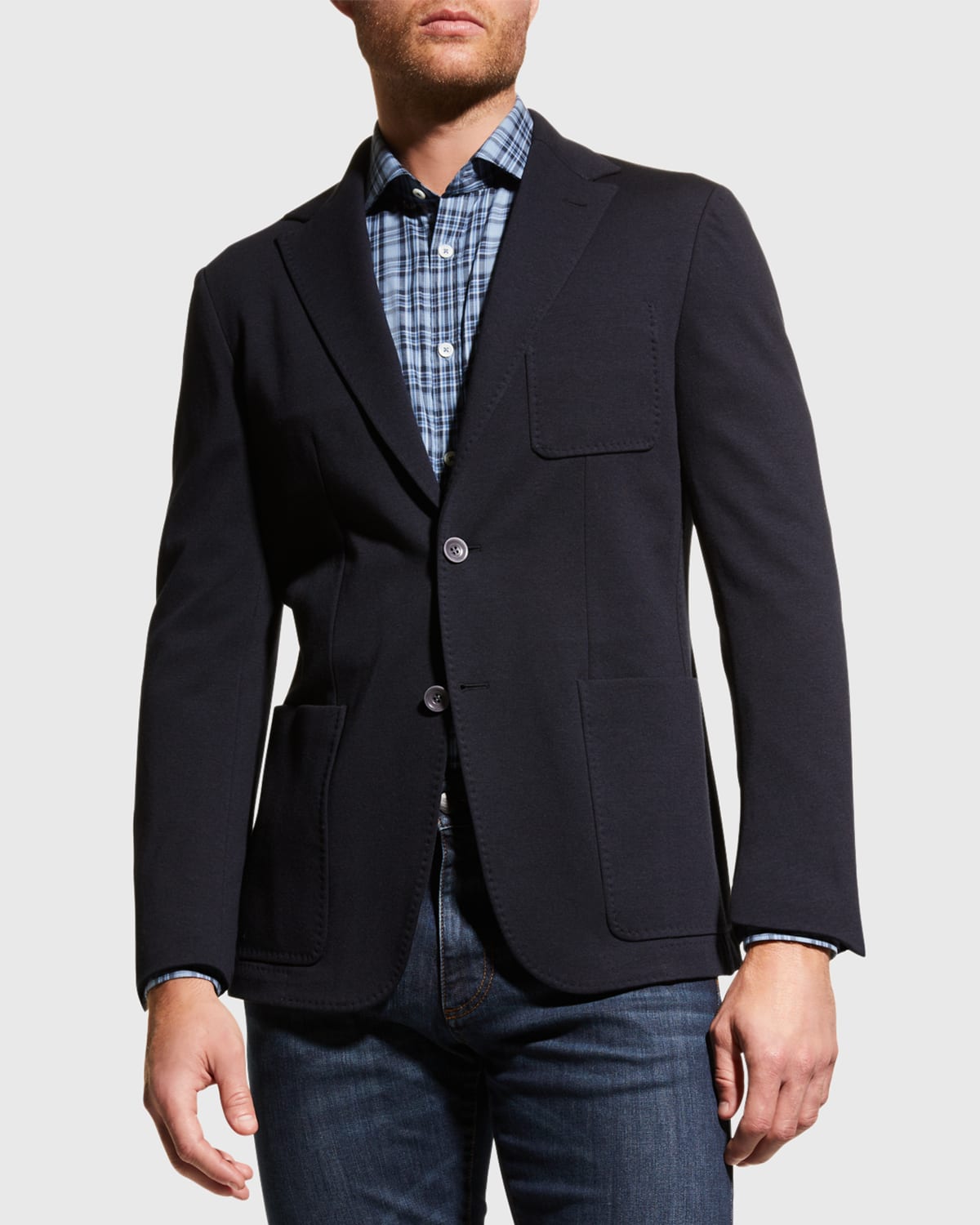 Canali Men's Plaid Wool Sport Coat | Neiman Marcus