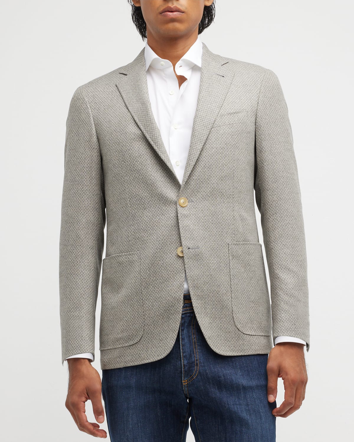 Canali Men's Windowpane Sport Coat | Neiman Marcus