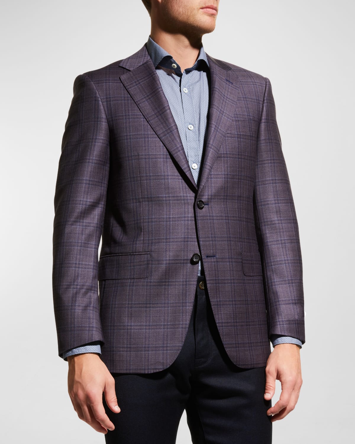 Canali Men's Melange Plaid Sport Jacket | Neiman Marcus