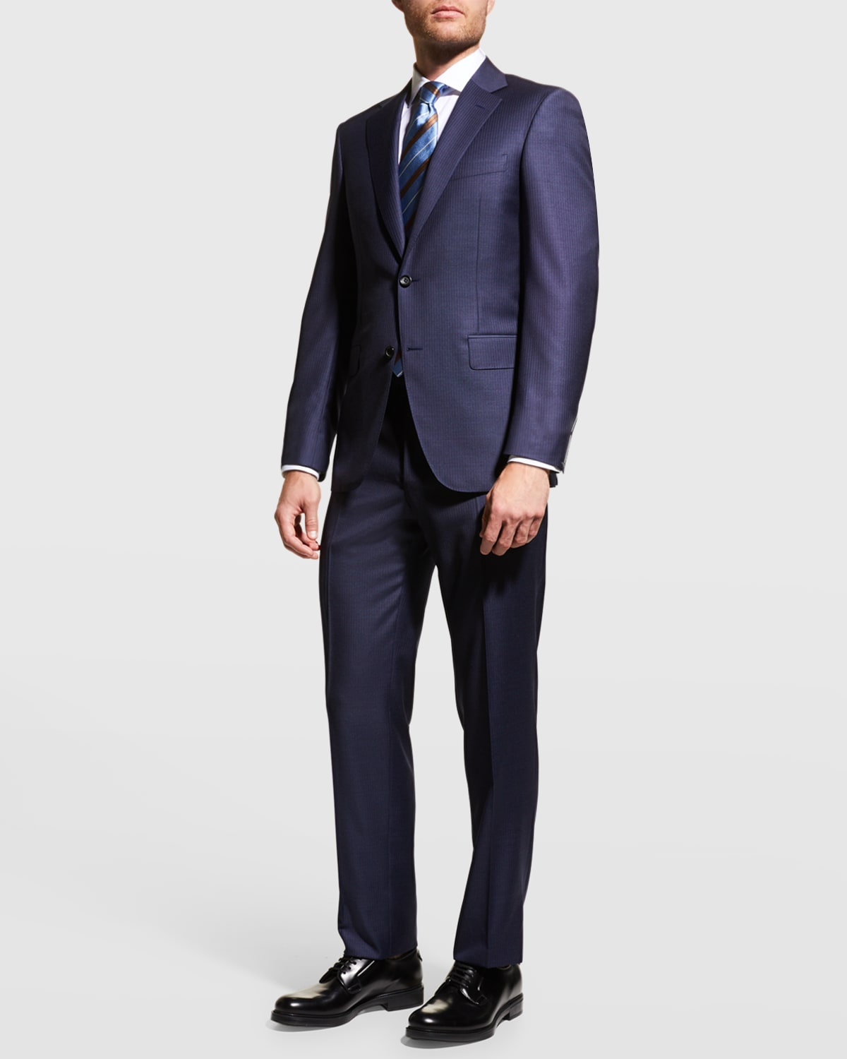 Canali Men's Windowpane Check Suit | Neiman Marcus