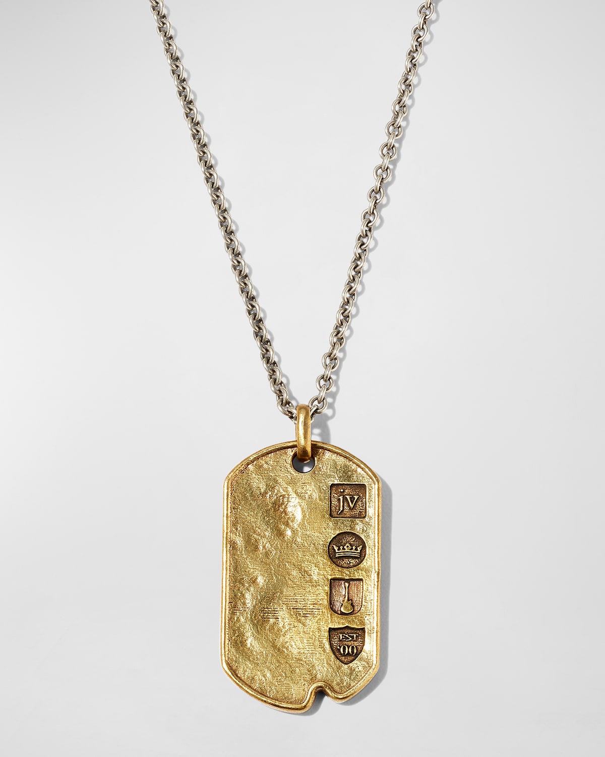 John Varvatos Men's Wrap Dog Tag Pendant Necklace, 24"L | Neiman Marcus