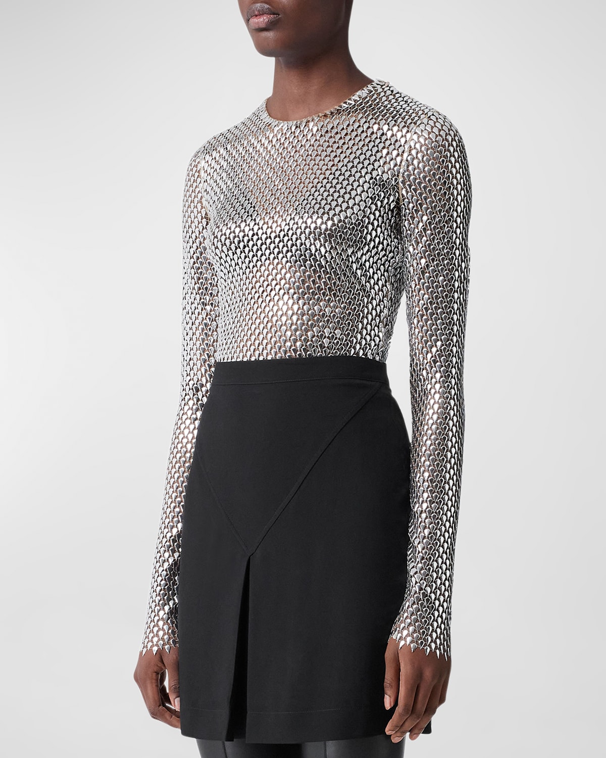 Commando Sheer Mesh Long-Sleeve Tee | Neiman Marcus