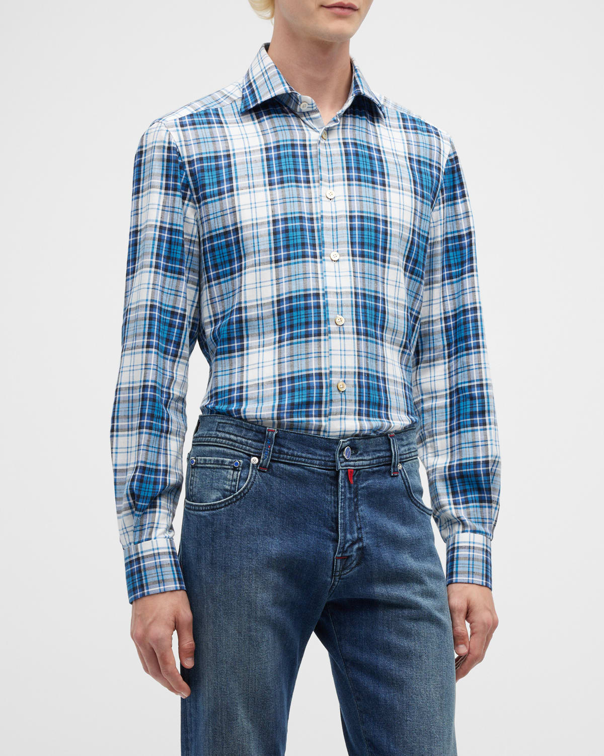 Kiton Men's Solid Jersey Sport Shirt | Neiman Marcus