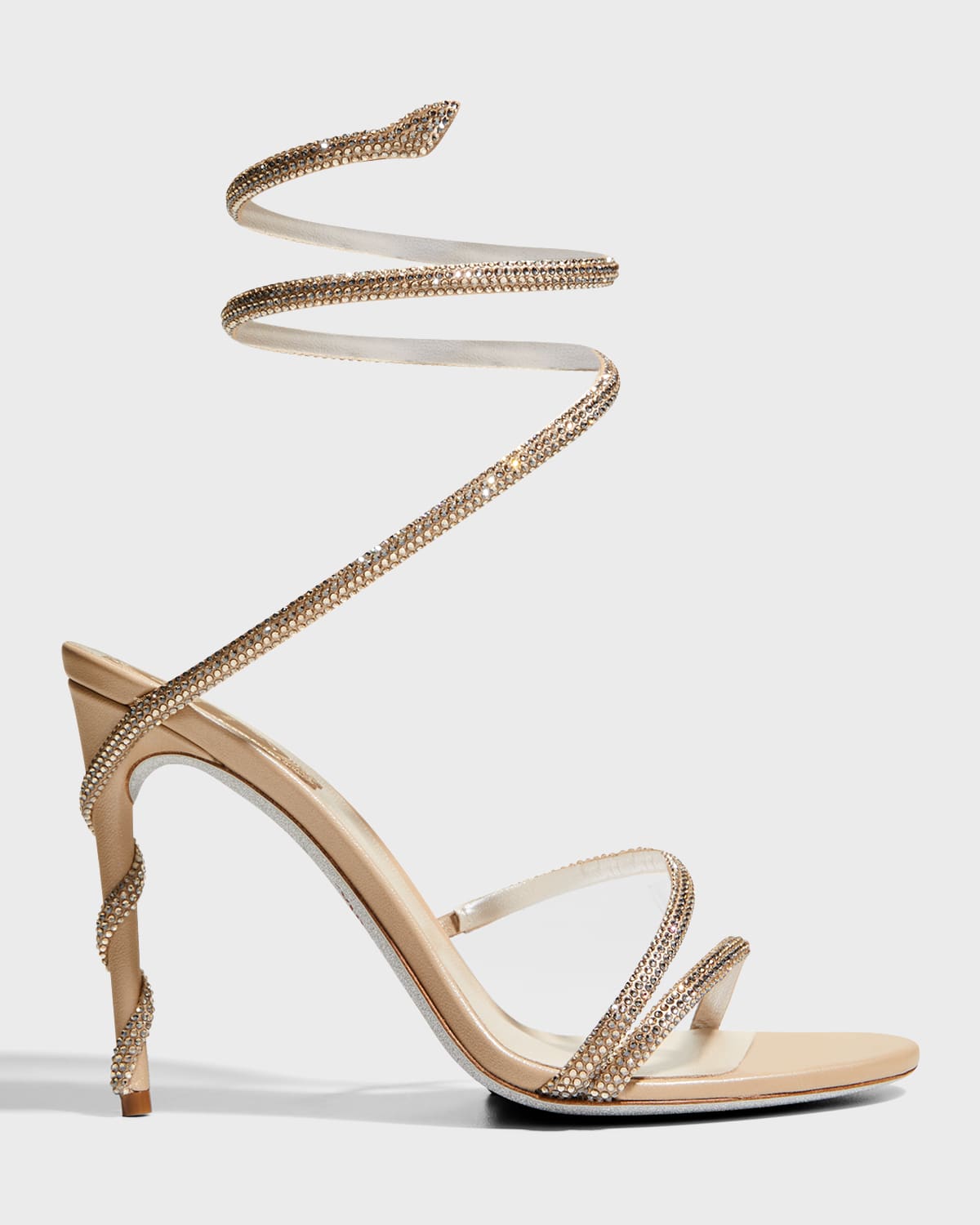 Rene Caovilla Strass Snake-Wrap Platform Sandals | Neiman Marcus