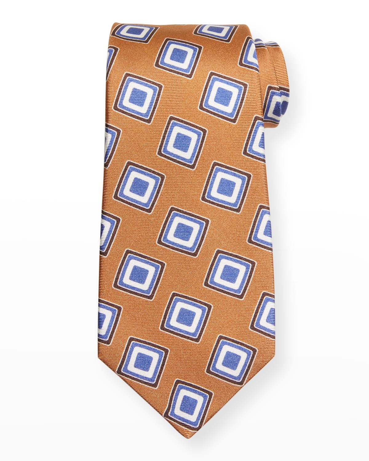 Kiton Men's Stripe Silk-Cotton Tie | Neiman Marcus