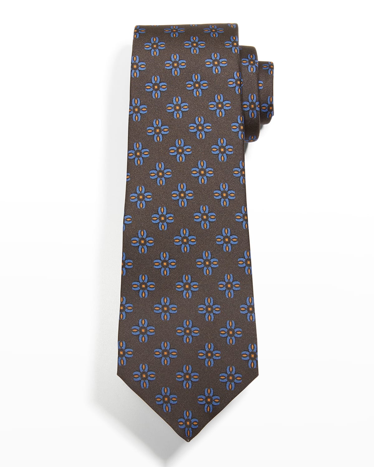 Kiton Men's Floral-Print Silk Tie | Neiman Marcus