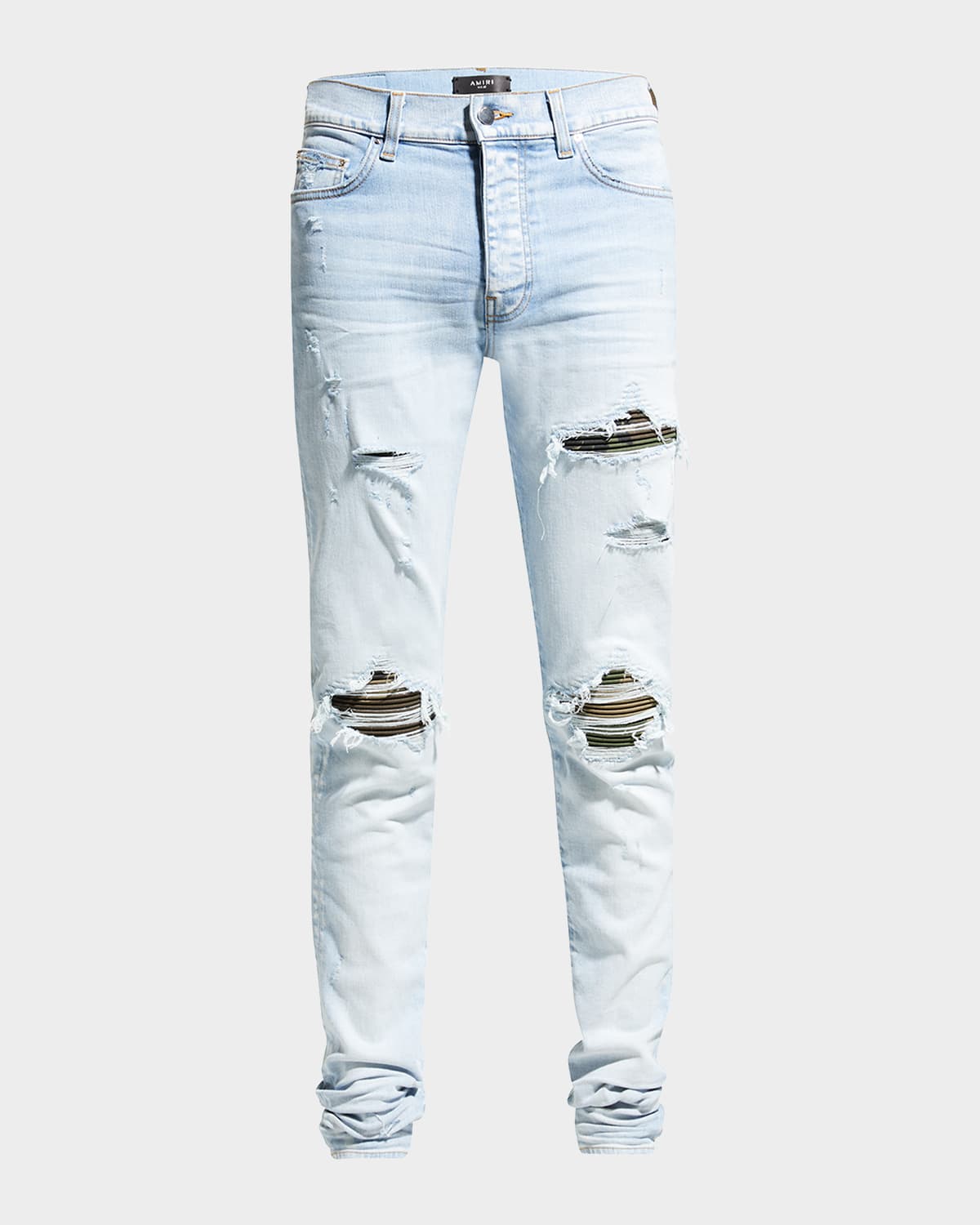 Amiri Men's MX1 Destroyed Skinny Jeans | Neiman Marcus