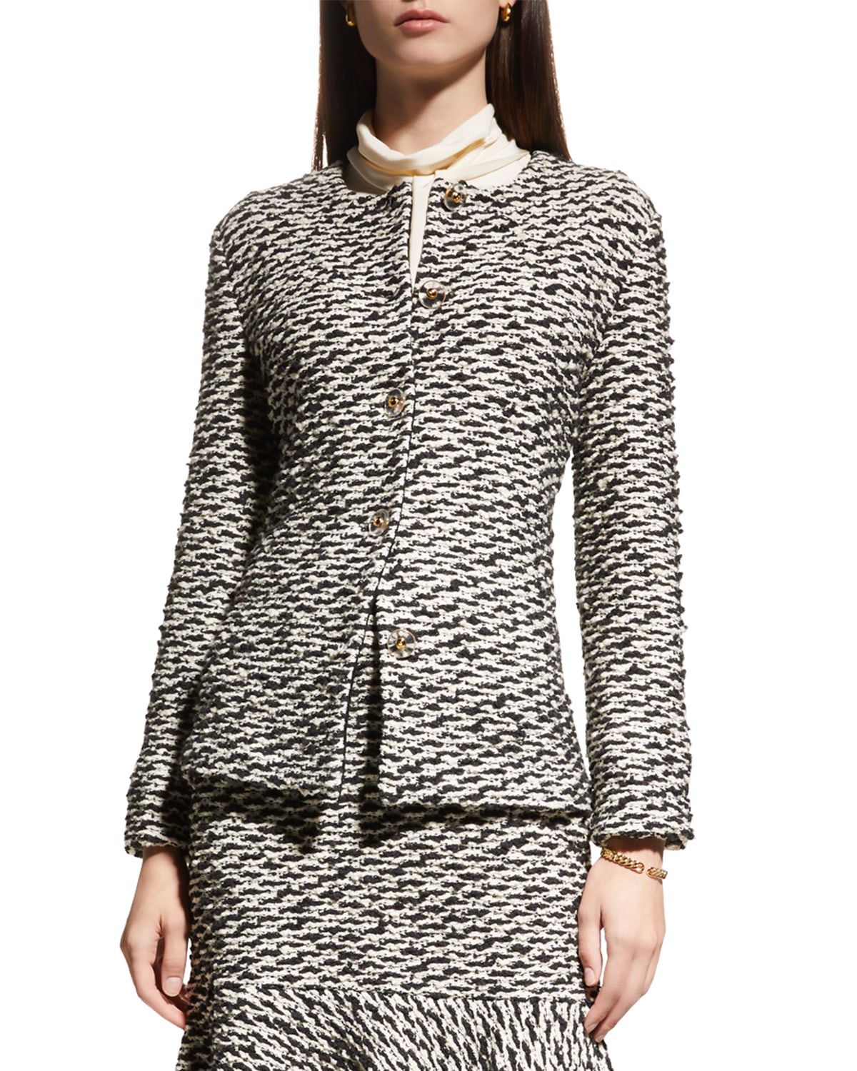 St. John Textured Boucle Knit Jacket | Neiman Marcus