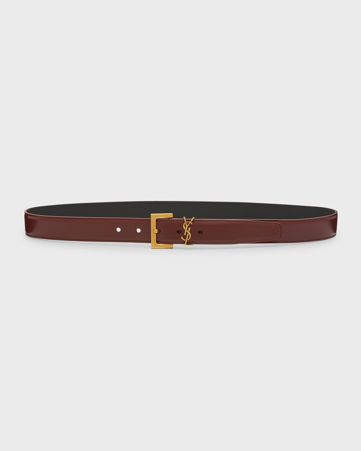 Saint Laurent YSL Logo Leopard Suede Belt | Neiman Marcus