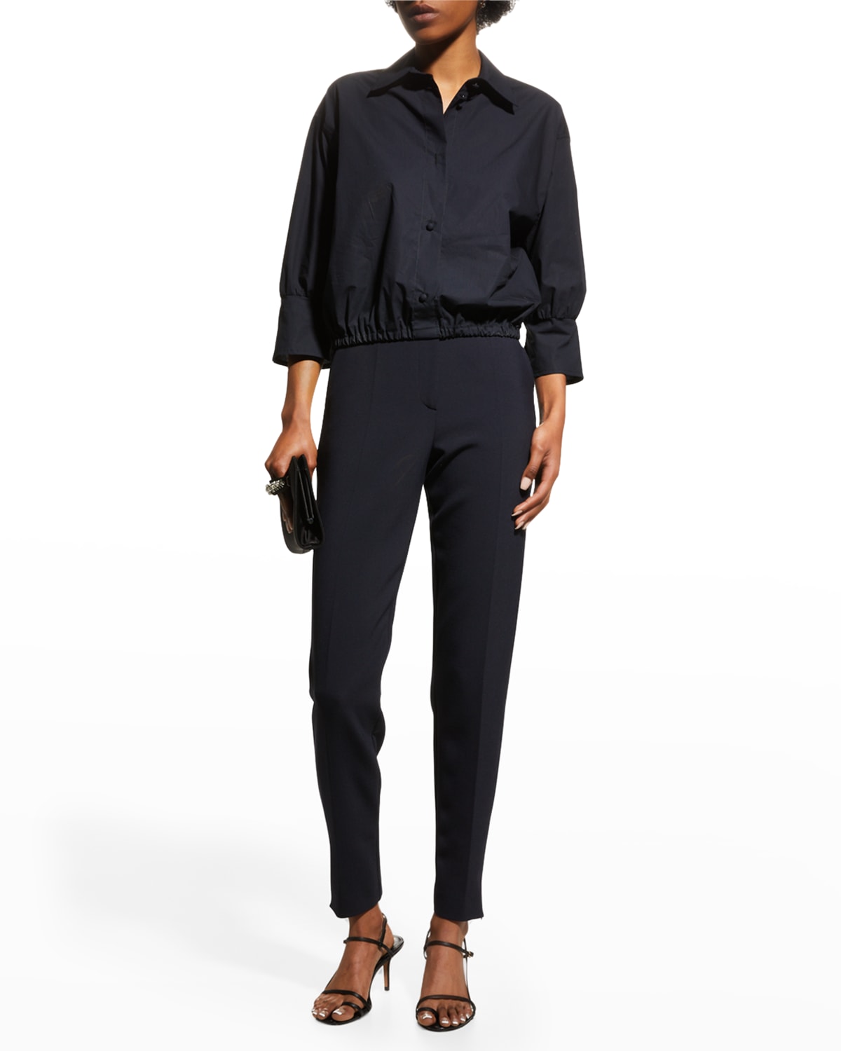 Emporio Armani High-Rise Straight-Leg Trousers | Neiman Marcus