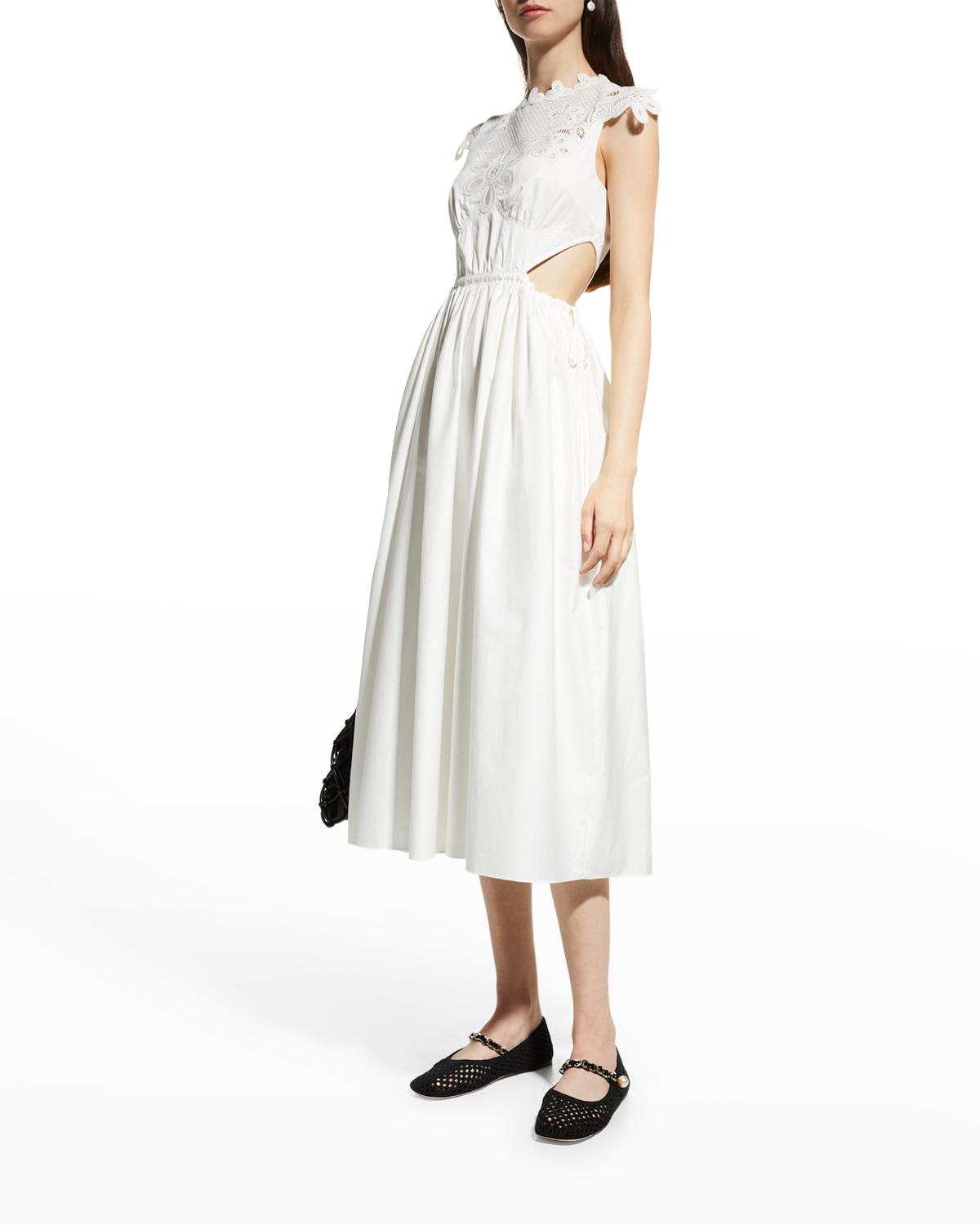 Theory Sleeveless Cutout Midi Dress Neiman Marcus