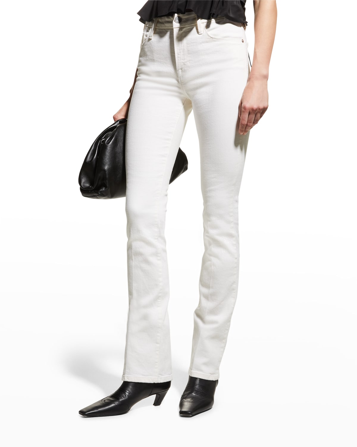 FRAME Mini Leopard Bootcut Trousers | Neiman Marcus