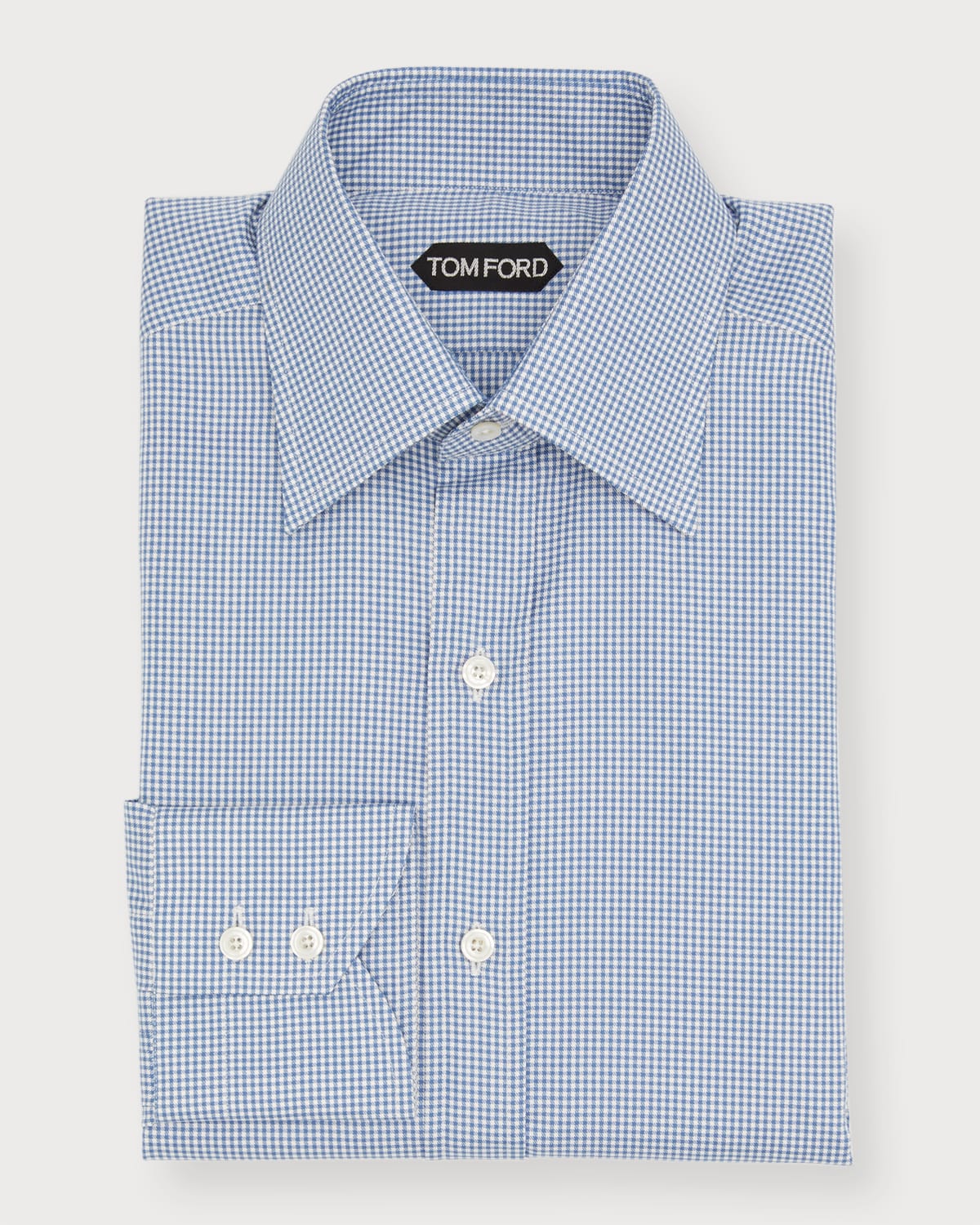 TOM FORD Men's Slim Fit Micro-Check Dress Shirt | Neiman Marcus