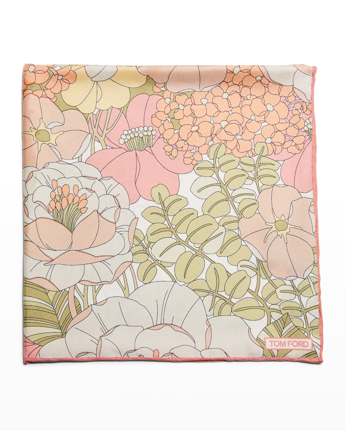 TOM FORD Men's Micro-Logo Silk Pocket Square | Neiman Marcus