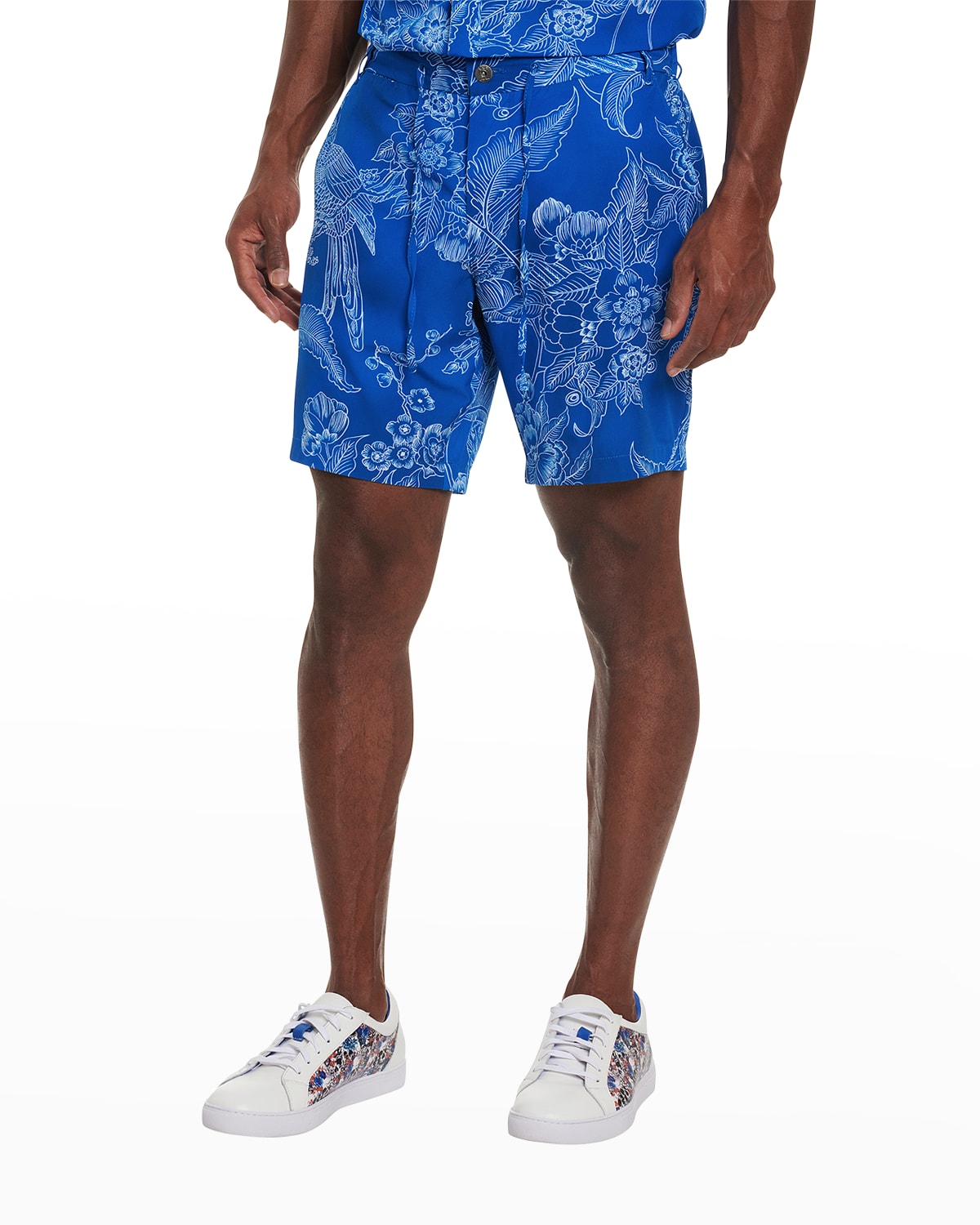 Robert Graham Men's Bottas Mosaic Tile Shorts | Neiman Marcus