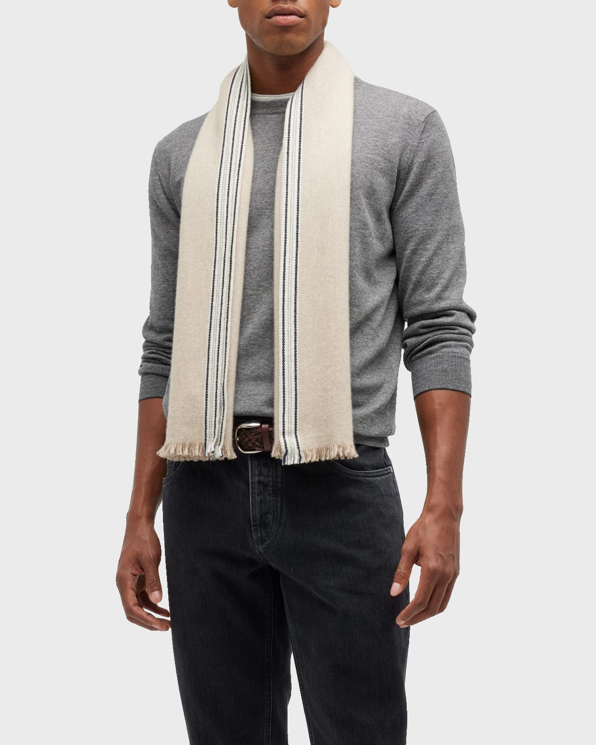 Neiman Marcus Men's Colorblock Cashmere Scarf | Neiman Marcus