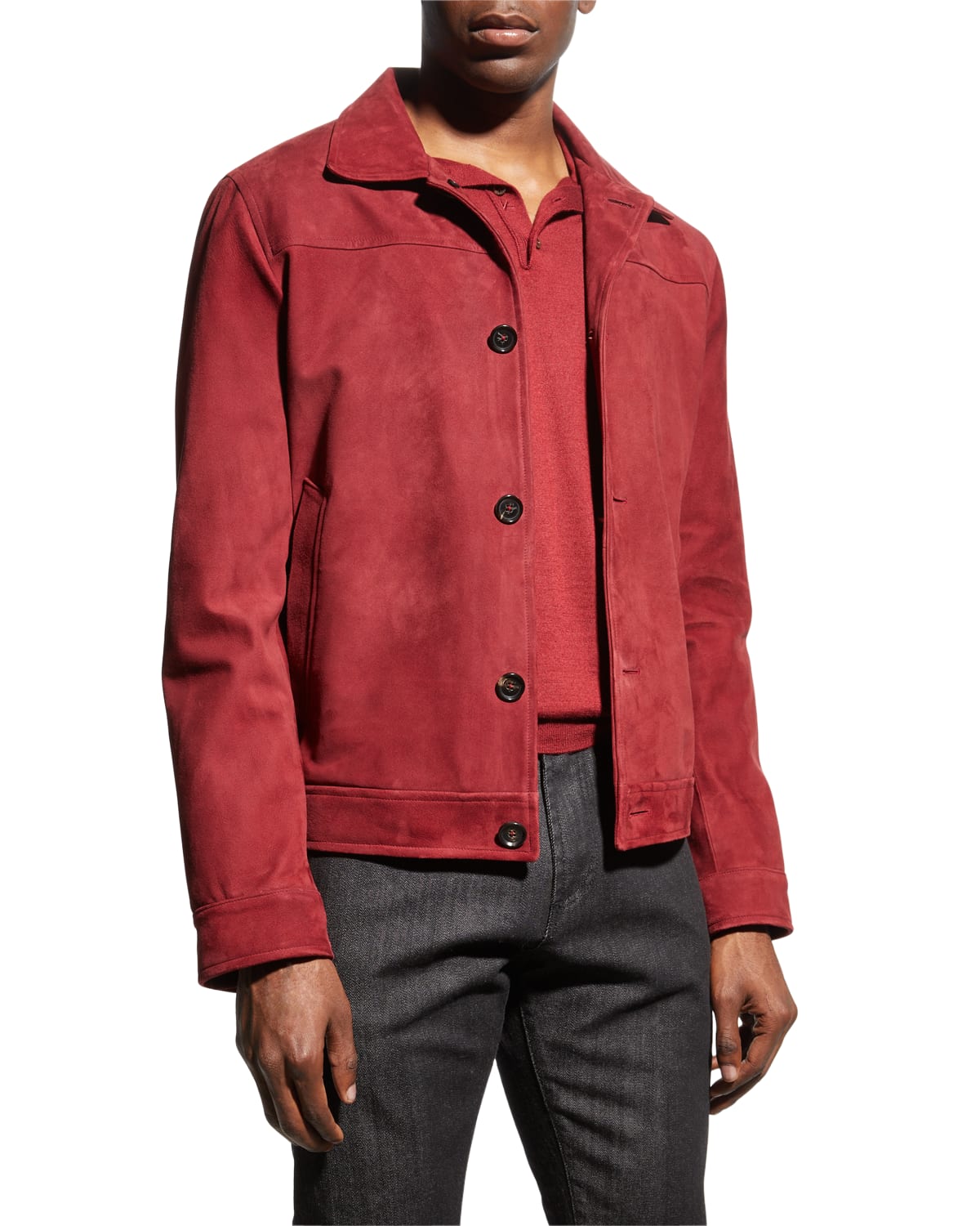 ZEGNA Men's Cashmere-Linen Blouson Jacket | Neiman Marcus