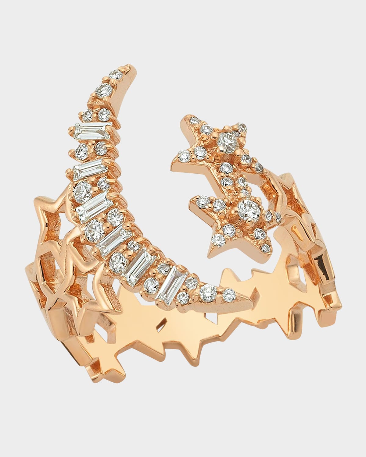 LANA Echo 14k Gold Open Diamond Pear Ring | Neiman Marcus