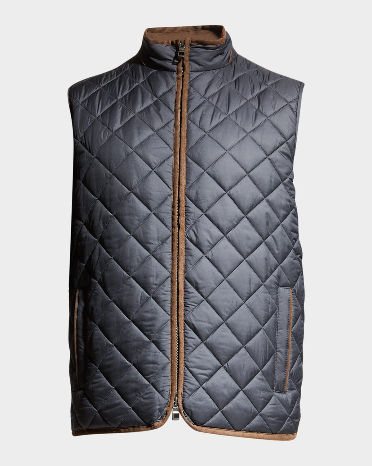 Peter Millar Men's Journeyman Quilted Linen Vest | Neiman Marcus