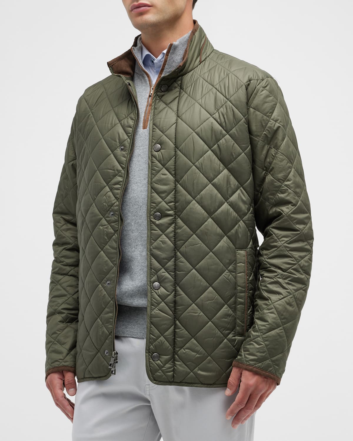 Peter Millar Men's Suffolk Quilted Travel Coat | Neiman Marcus