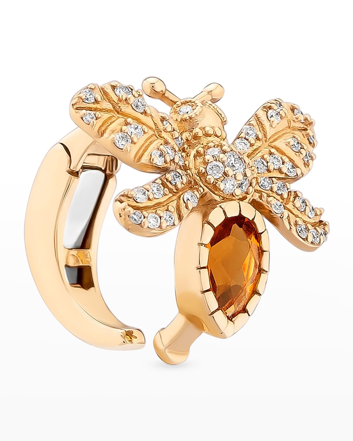 BeeGoddess Diamond and Garnet Bee Earring, Single | Neiman Marcus