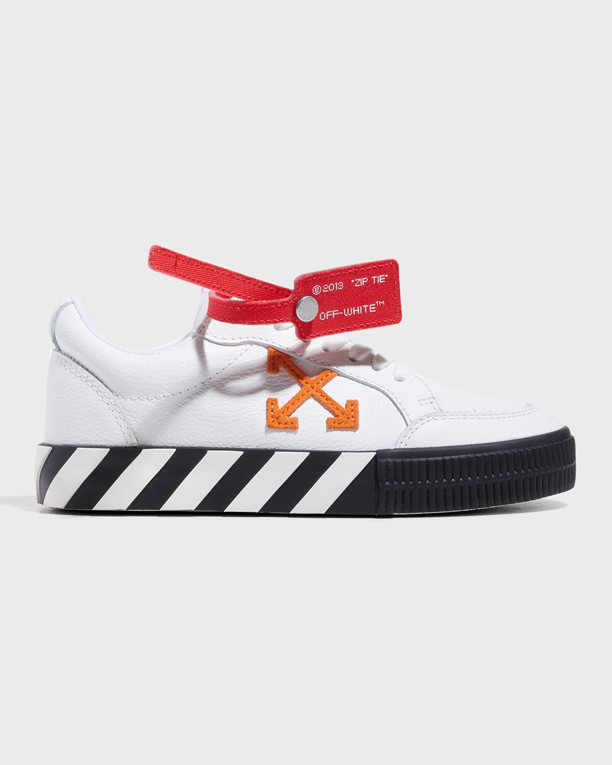 Off-White Men's Arrow Leather Vulcanized High-Top Sneakers | Neiman Marcus