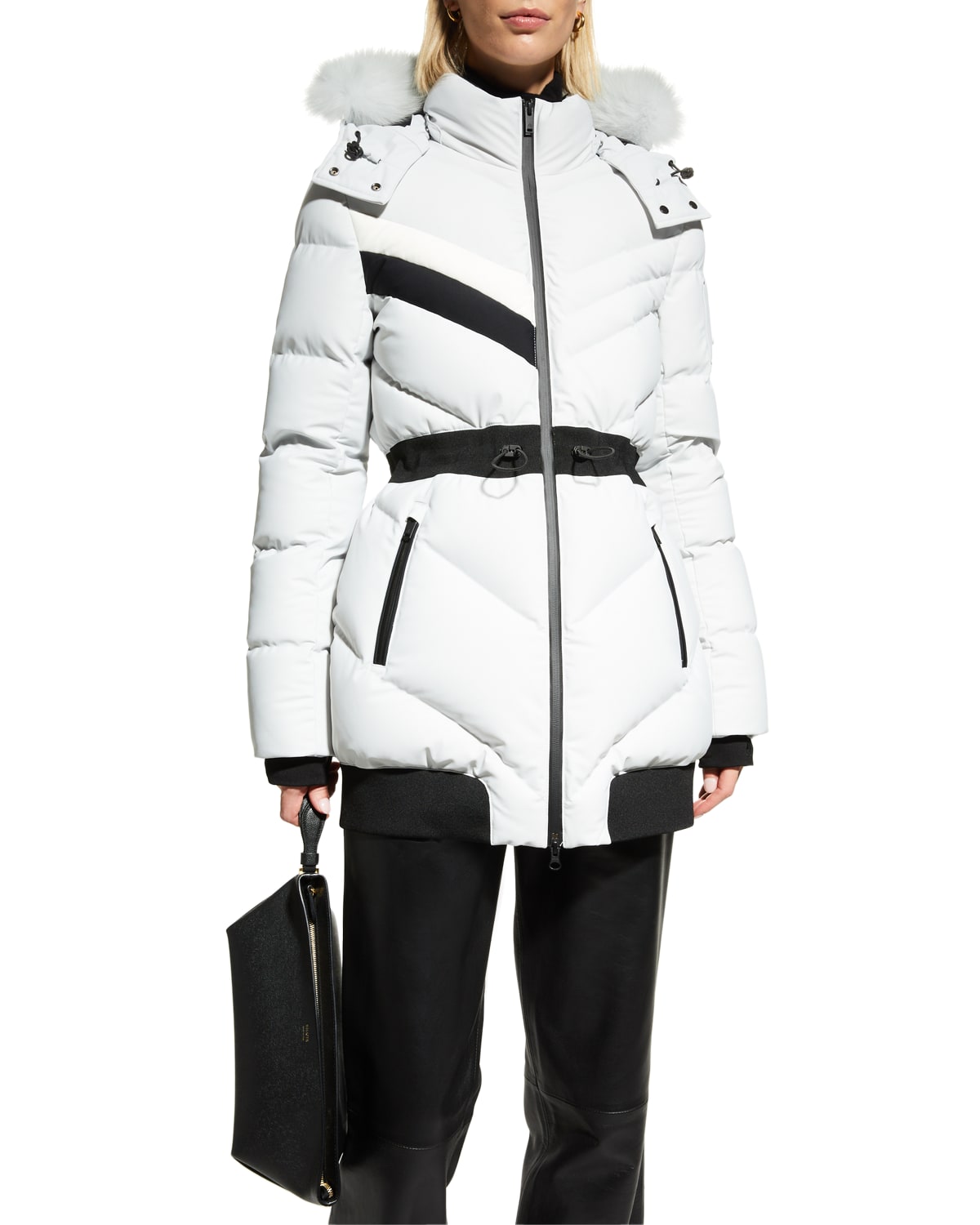 Brunello Cucinelli Glossy Napa Leather Puffer Jacket with Shearling ...