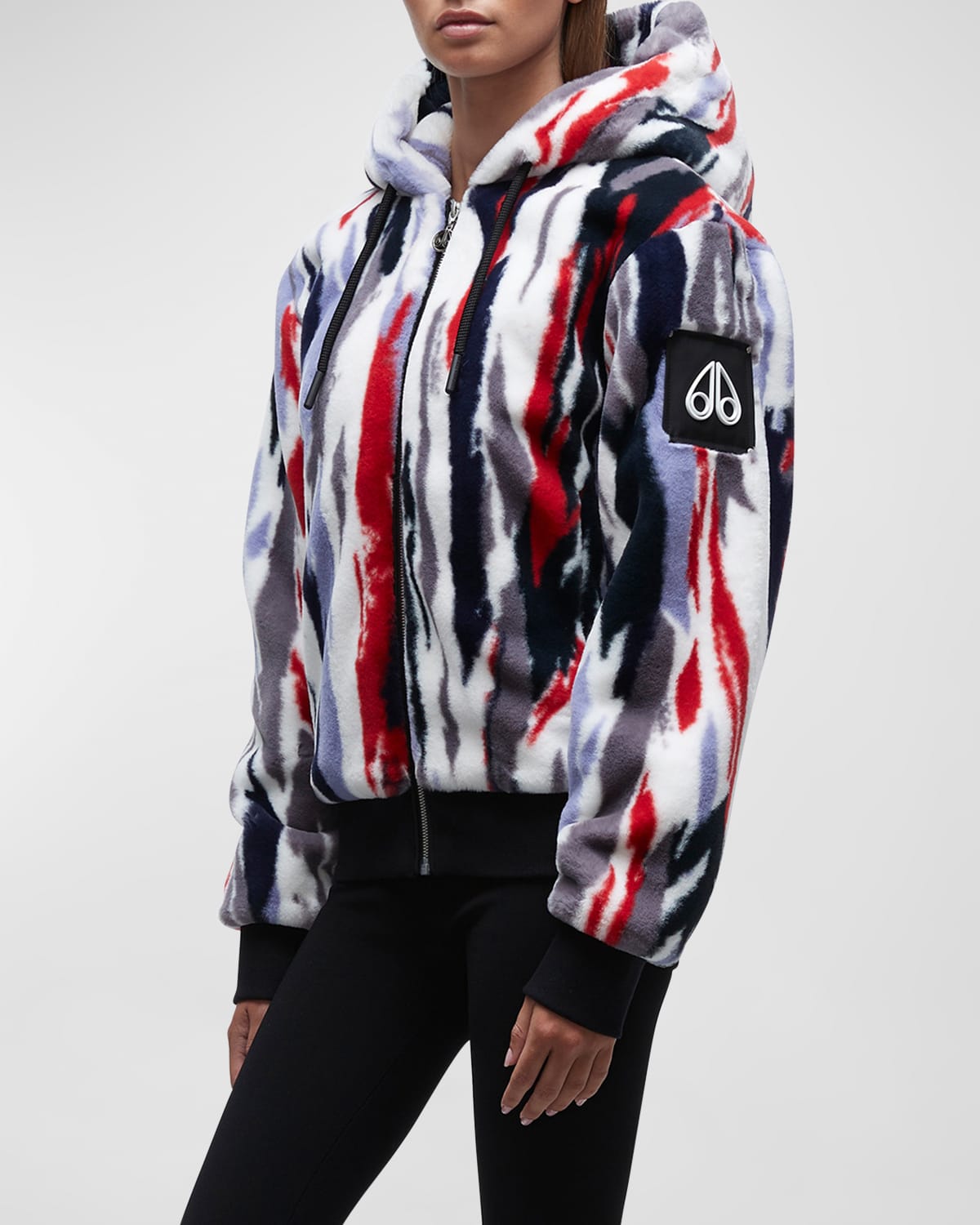 Moose Knuckles Madison Bunny Faux Fur Hooded Sweatshirt | Neiman Marcus