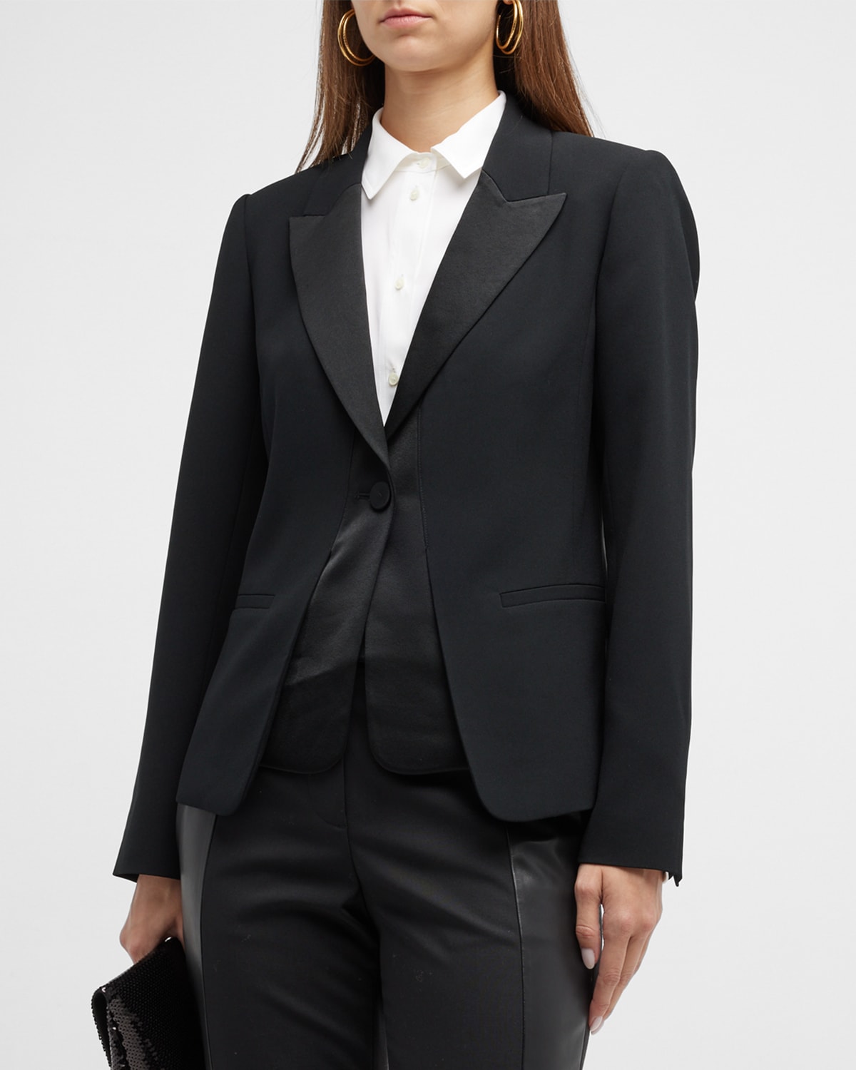 Peserico Single-Button Canvas Blazer | Neiman Marcus