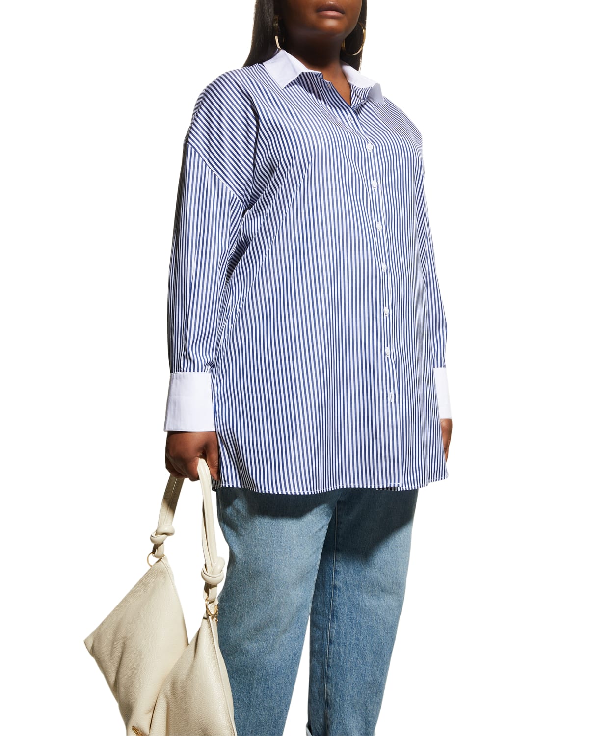 Harshman Plus Size Vivant Oversized Button Down Tunic Neiman Marcus