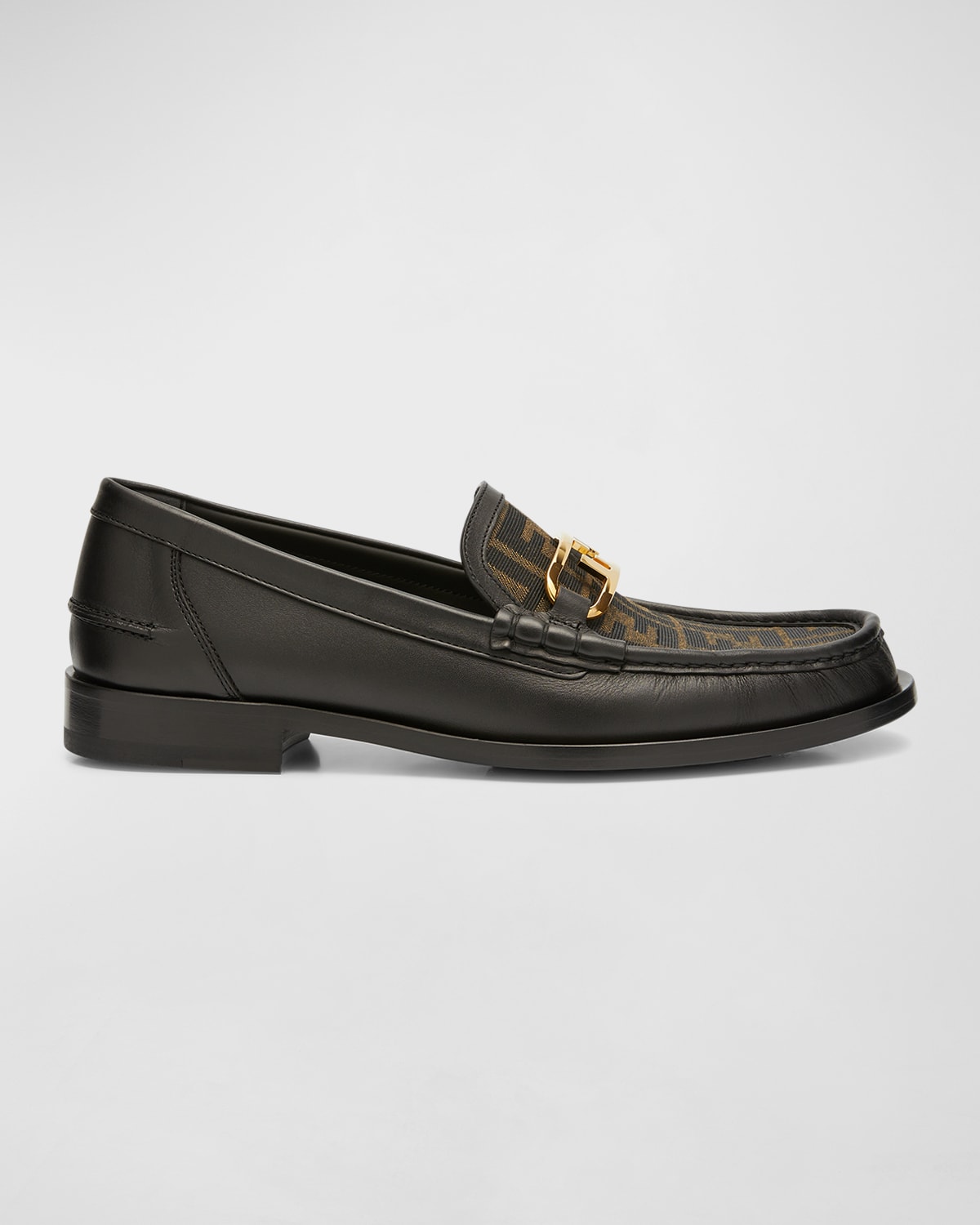 Fendi Men's Tonal FF-Monogram Leather Loafers | Neiman Marcus