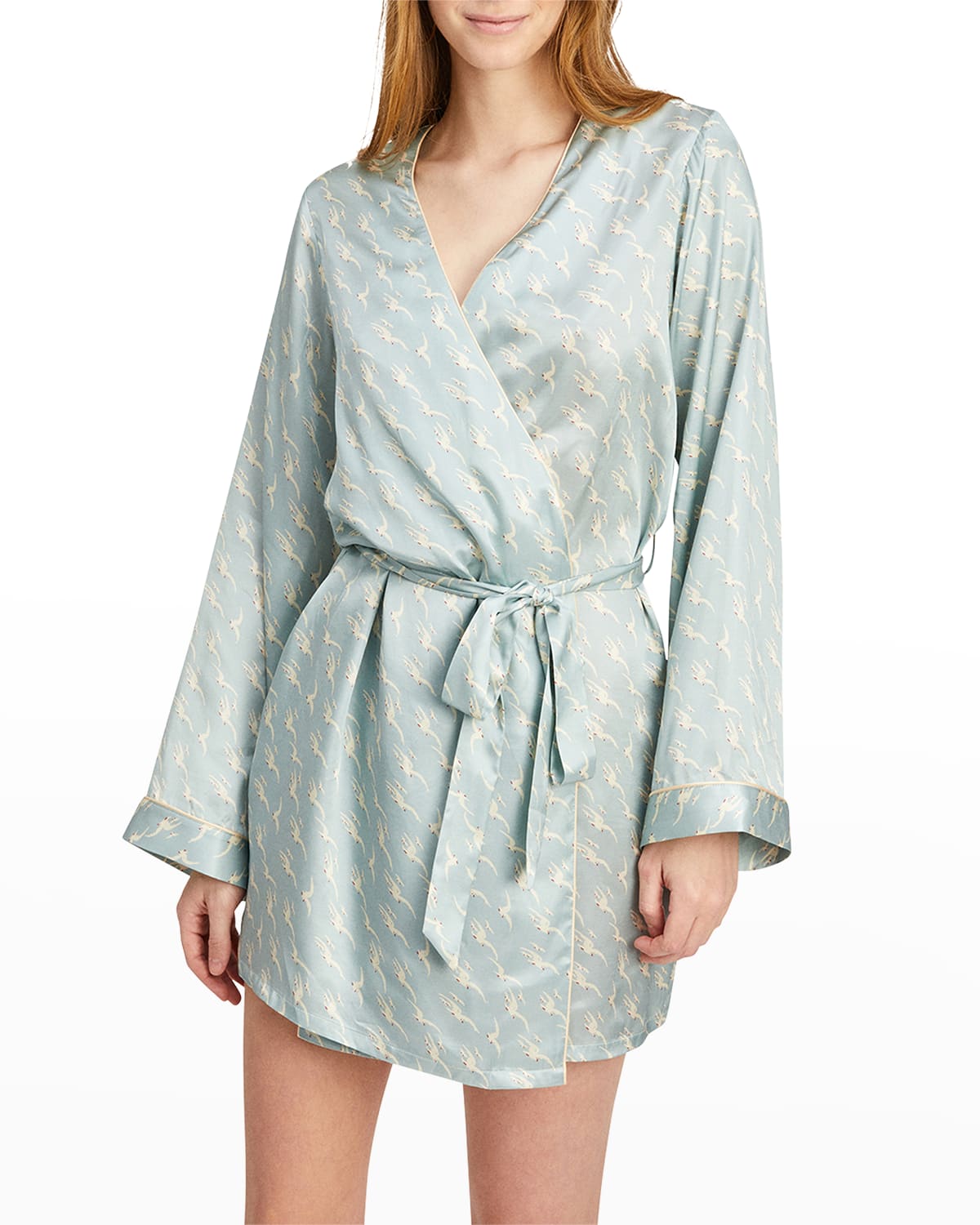 Morgan Lane Langley Floral-Print Robe | Neiman Marcus