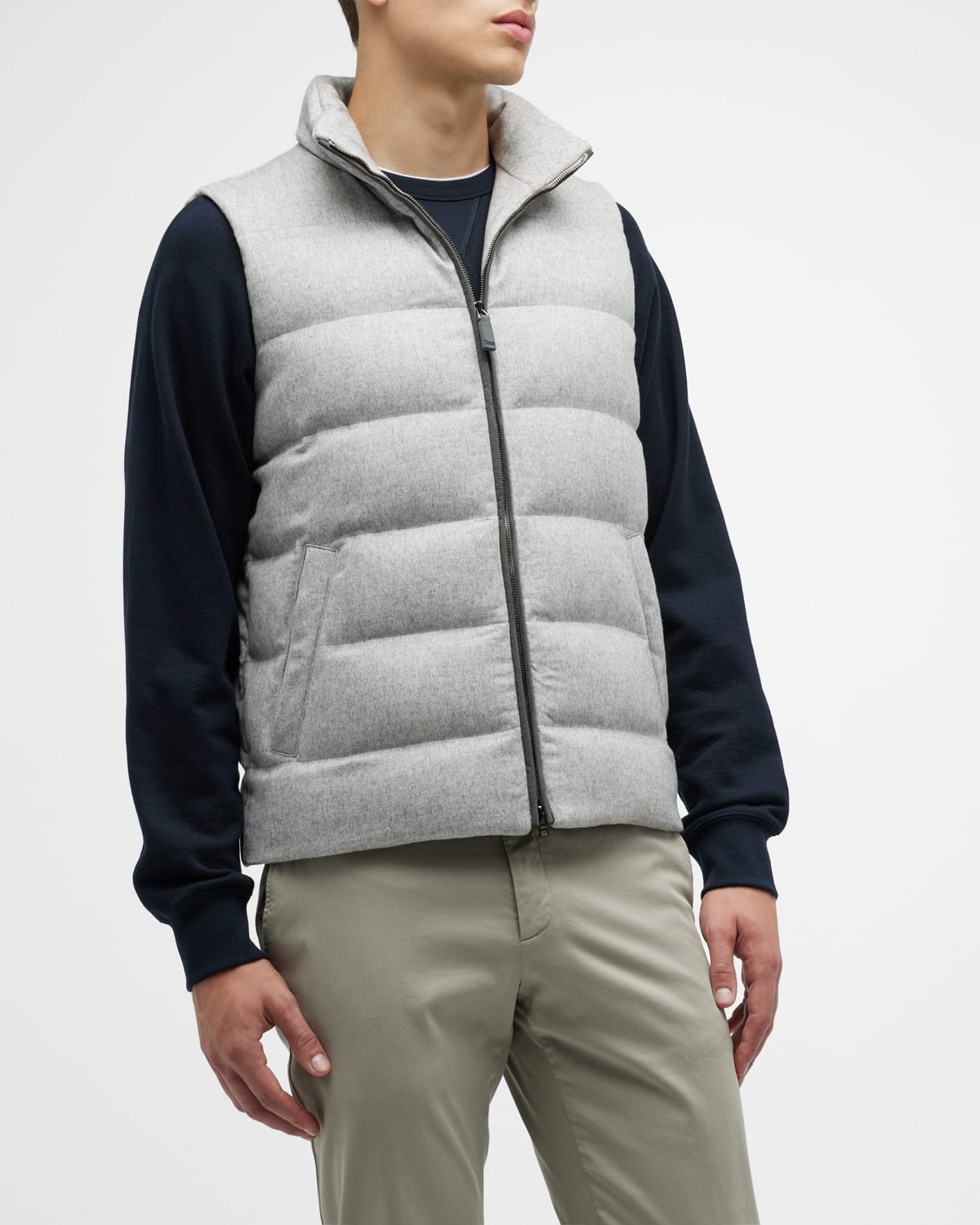 ZEGNA Men's Channeled Cashmere Vest | Neiman Marcus