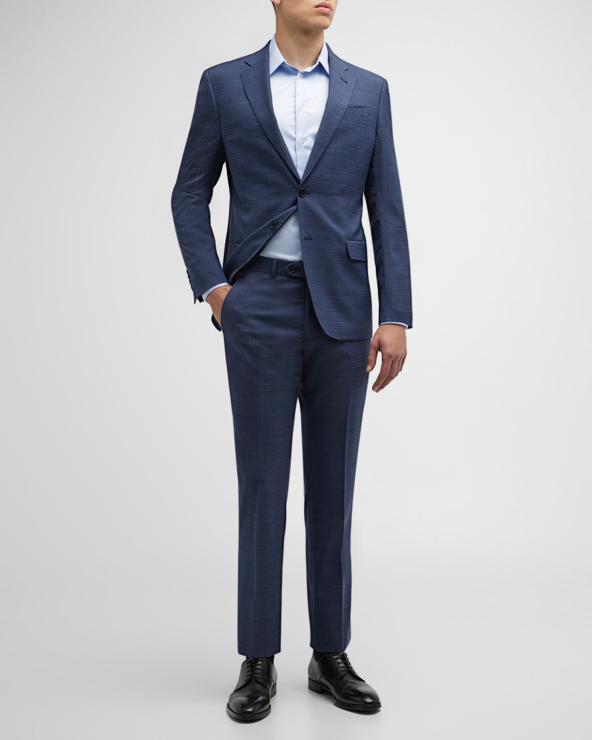 Emporio Armani Men's Micro-Box Wool Suit | Neiman Marcus