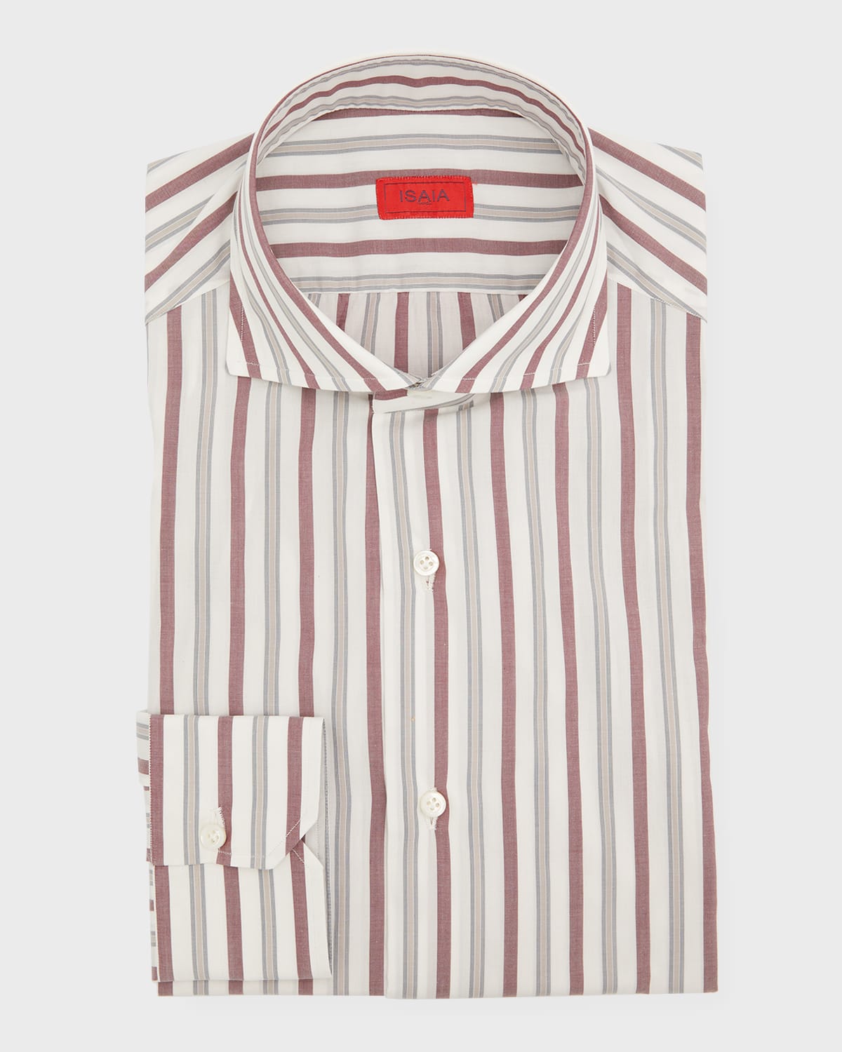 Brioni Men's Multi-Stripe Cotton Dress Shirt | Neiman Marcus