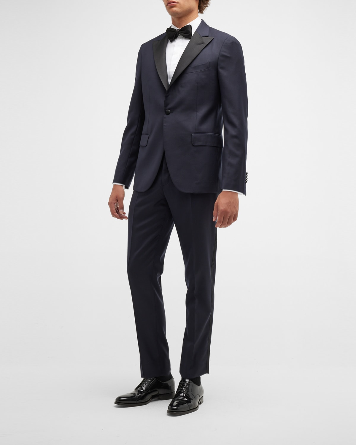 Emporio Armani Men's Solid Peak-Lapel Tuxedo | Neiman Marcus