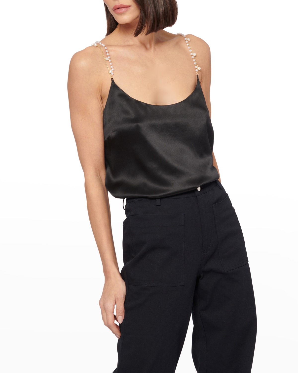 Cami NYC Falicity Strappy-Back Silk Cami | Neiman Marcus