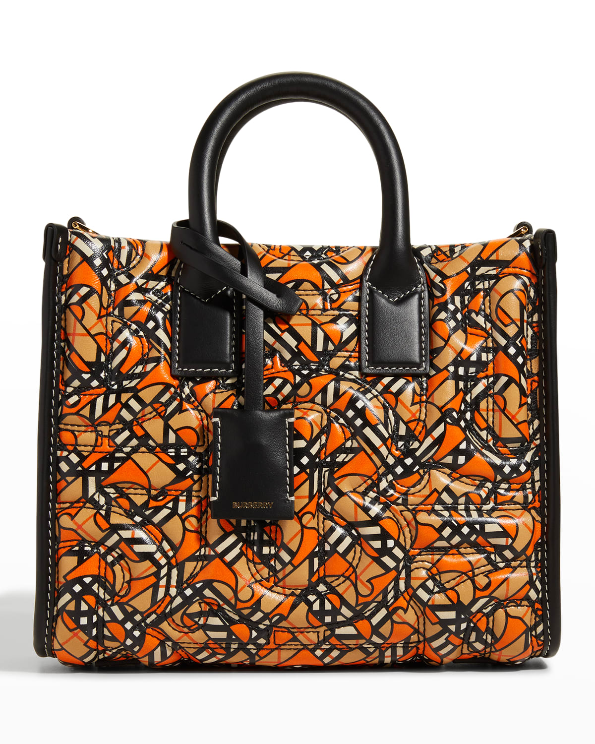 Burberry Freya TB Monogram Raffia Tote Bag | Neiman Marcus