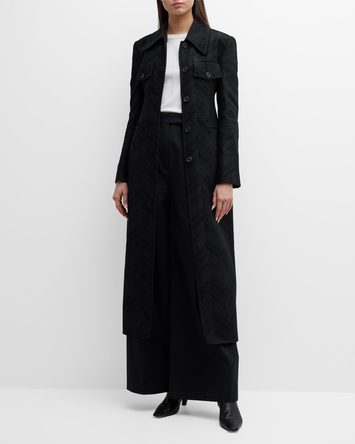 Khaite Estelle Crystal Embellished Long Coat | Neiman Marcus
