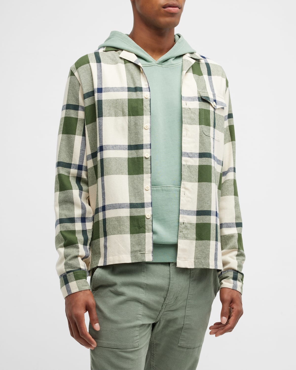 Loewe Men's Padded Check Overshirt | Neiman Marcus