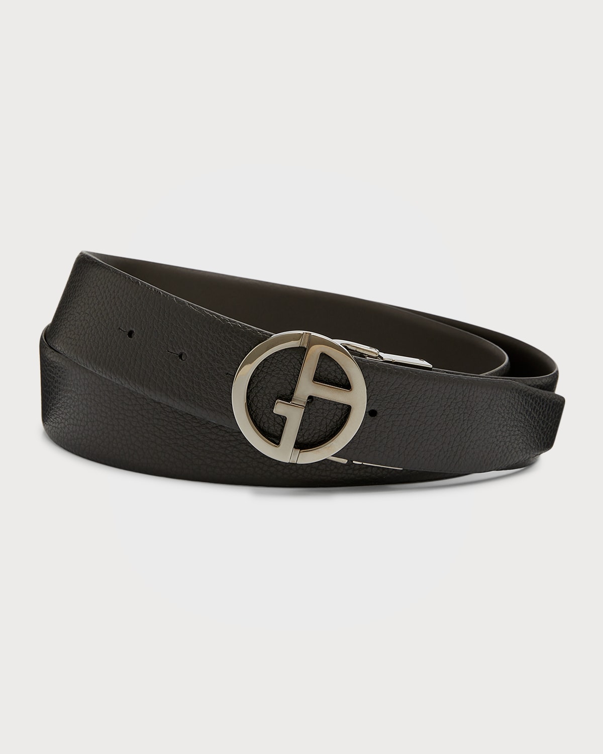 Balenciaga Men's BB-Logo Leather Belt | Neiman Marcus
