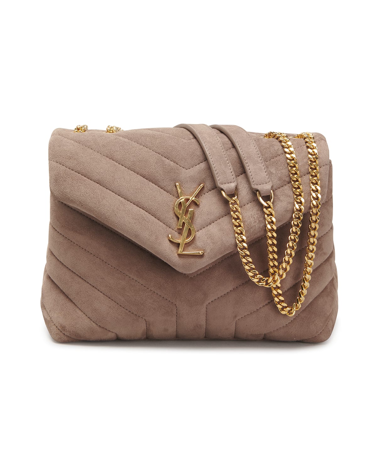 Saint Laurent Loulou Small Monogram YSL Suede V-Flap Shoulder Bag ...