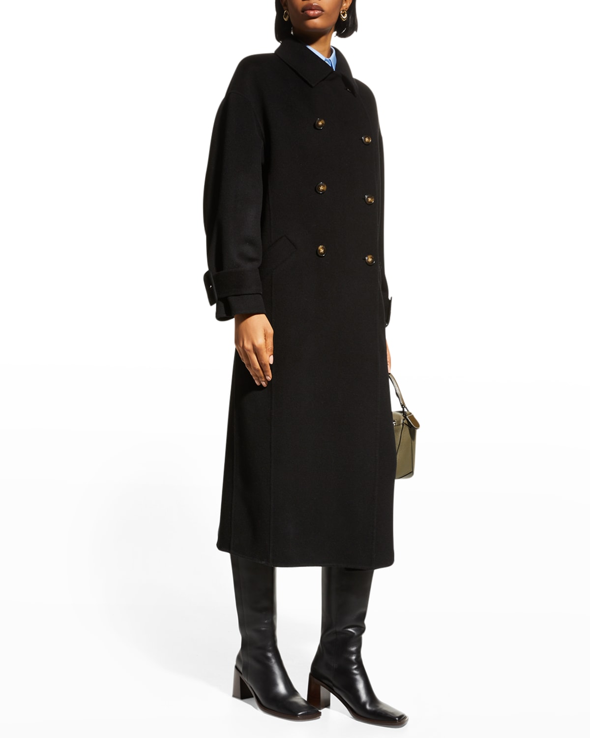 Chloe Double-Breasted Wool-Cashmere Long Pea Coat | Neiman Marcus Chloe Double-Breasted Wool-Cashmere Long Pea Coat | Neiman Marcus