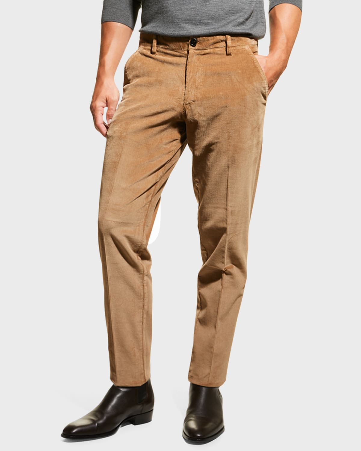 Ralph Lauren Purple Label Men's Slim-Straight 5-Pocket Corduroy Pants | Neiman Marcus