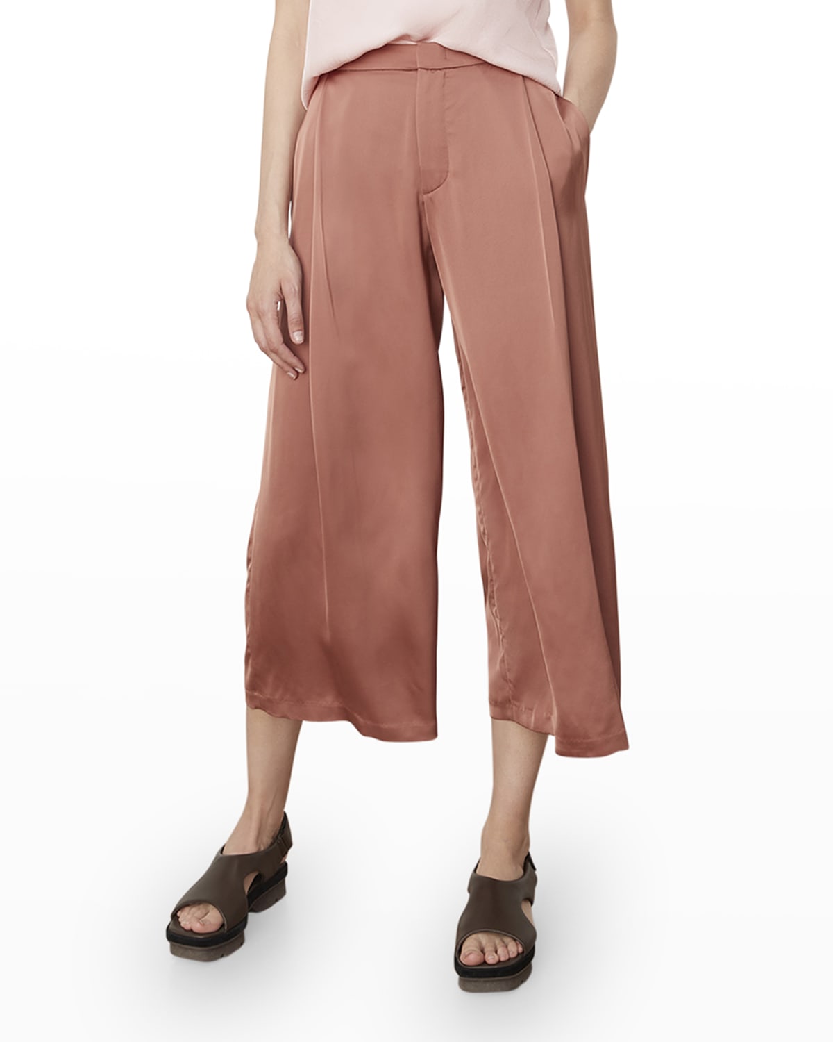 Vince Cropped Wide-Leg Pants | Neiman Marcus