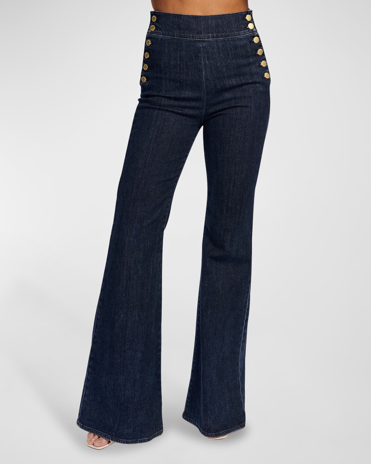 Veronica Beard Jeans Carson High-Rise Ankle Flared Jeans | Neiman Marcus