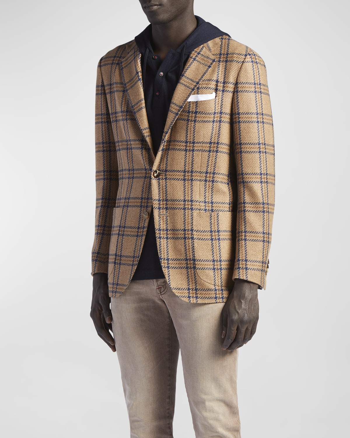 Kiton Men's Cashmere Plaid Sport Coat | Neiman Marcus