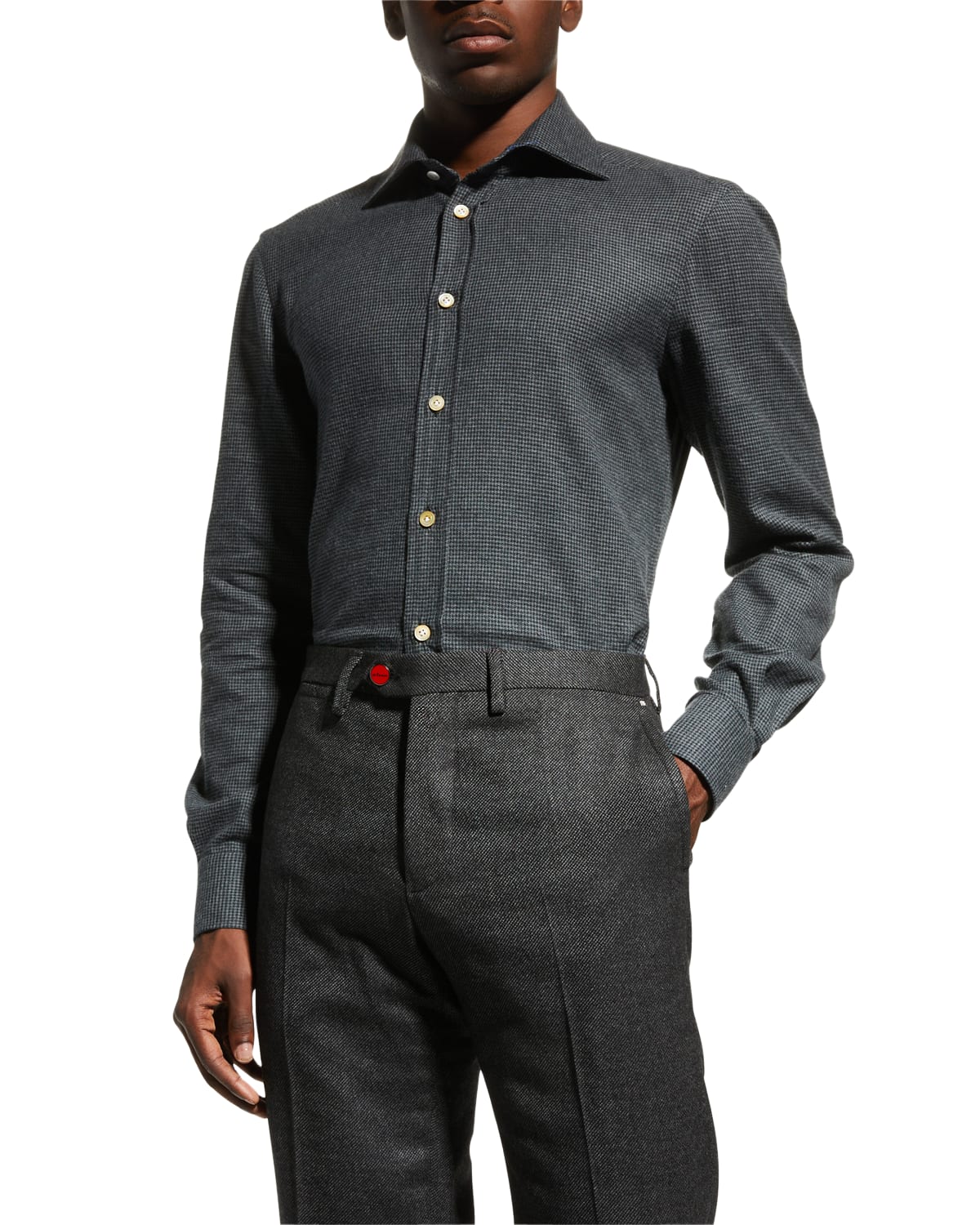 Kiton Men's Solid Dress Shirt | Neiman Marcus