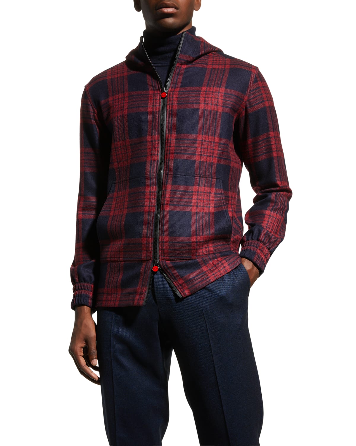 Kiton Men's Cashmere Cable Knit Full-Zip Sweater | Neiman Marcus